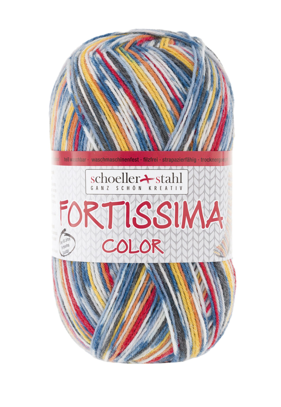 Fortissima bunte 4-fach Sockenwolle | Farbe 2485 – VULKAN - Amore Lana